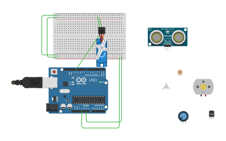 Circuit design servo - Tinkercad