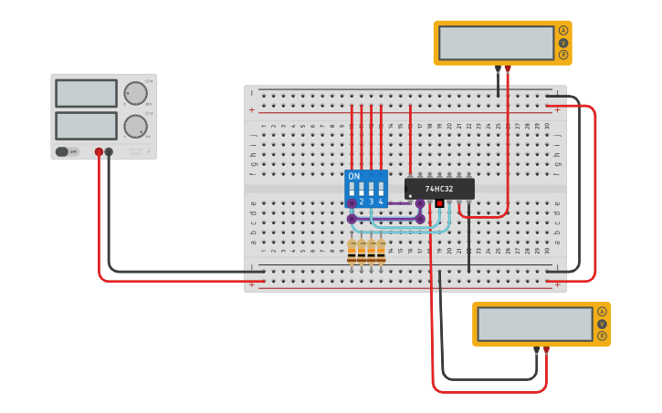 Circuit design codificatore pull down | Tinkercad