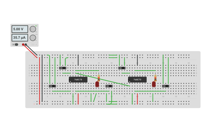 Circuit Design 2 Bit Asynchronous Down Counter Tinkercad