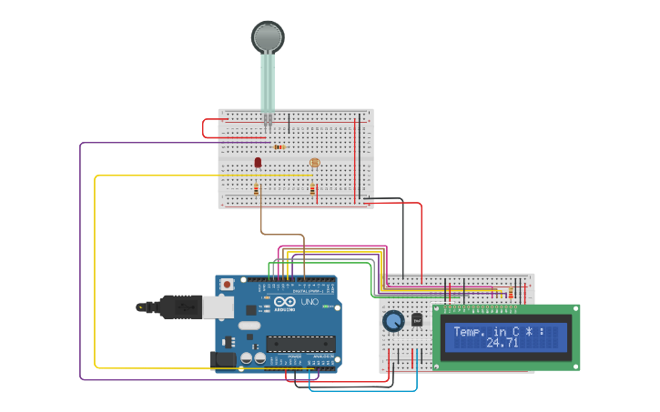 Circuit design Mini Weather Station - Tinkercad