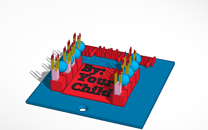 3D design Happy birthday, mother keychain - Tinkercad