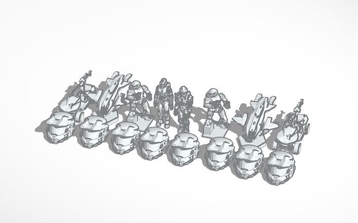 3D design halo chess set - Tinkercad
