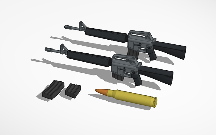 3D design Colt M16A1 assault rifle - Tinkercad