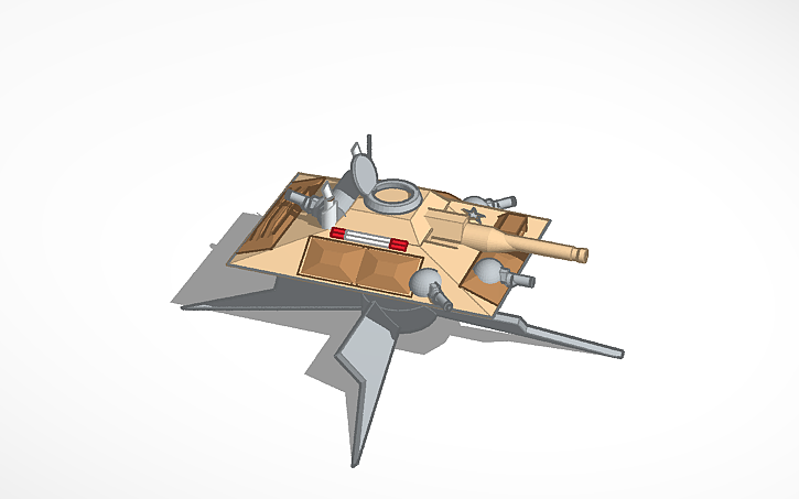 3D design turret tank - Tinkercad