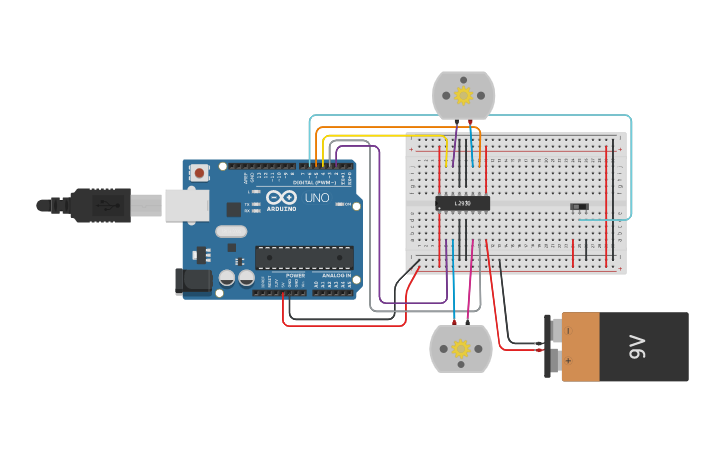 Circuit design Cla-4-1er-puente H | Tinkercad