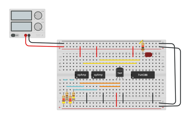 Circuit design Input temperature | Tinkercad