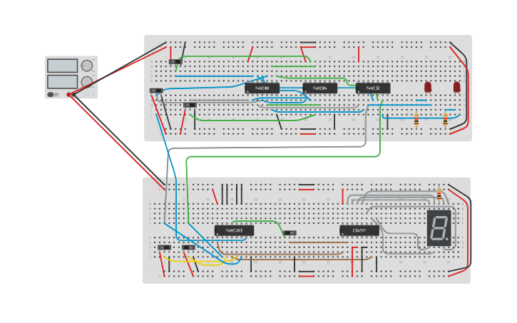 Circuit Design Week11 Adder Subtractor Tinkercad