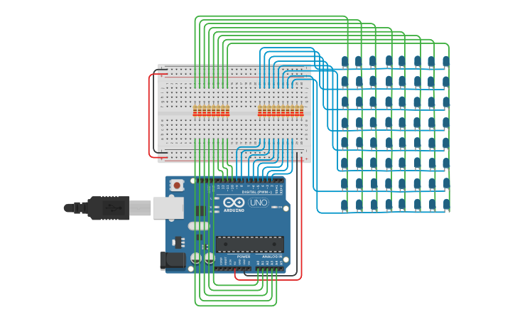 Circuit design Matriz 8x8 LED - Tinkercad