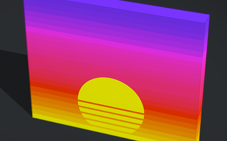 3D design 80’s Sunset - Tinkercad