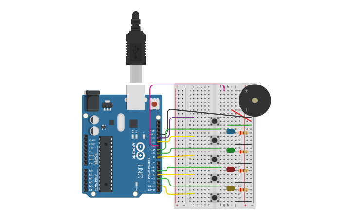 Circuit design Mario Theme Sound - Tinkercad