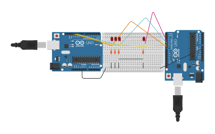 Circuit Design Practica 19 Circuito Con 2 Arduinos Tinkercad