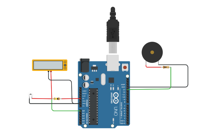 Circuit design Interfacing of photo detector sensor | Tinkercad