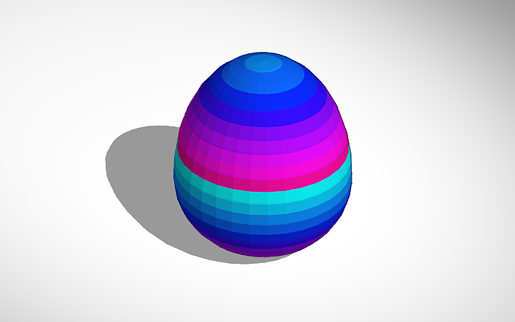 3D design Pink, Purple & Blue Gradient Easter Egg - Tinkercad