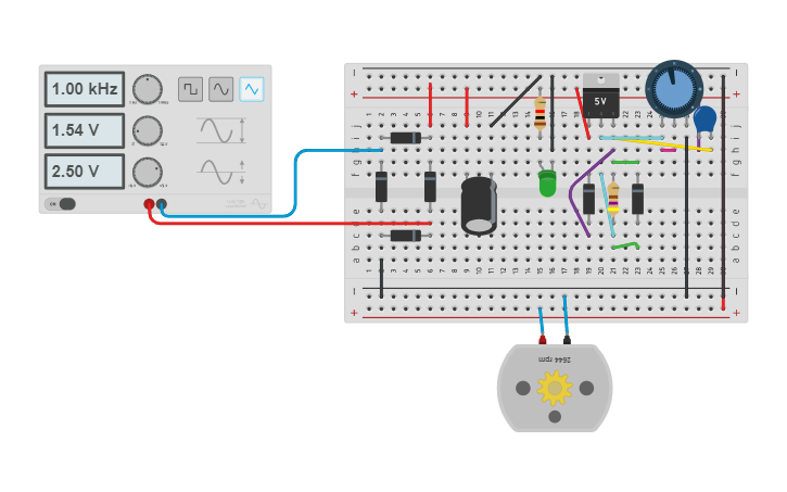 Circuit design Fuente regulada - Tinkercad