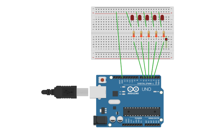 Circuit design Serial Input - Tinkercad