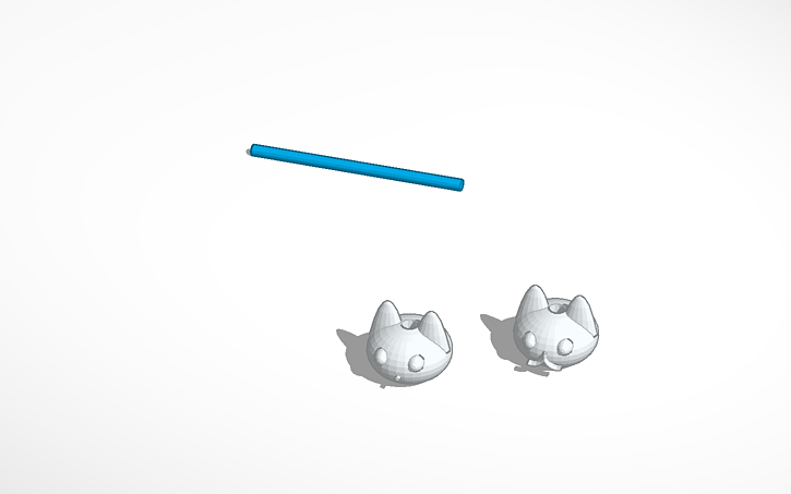 3D design Kawaii cat skewer | Tinkercad