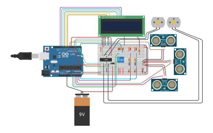 Circuit design AL TER4M SumoBot - Tinkercad