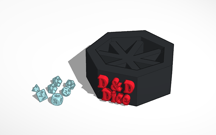 3D design Dungeons and Dragons (Dice and Dice case) - Tinkercad