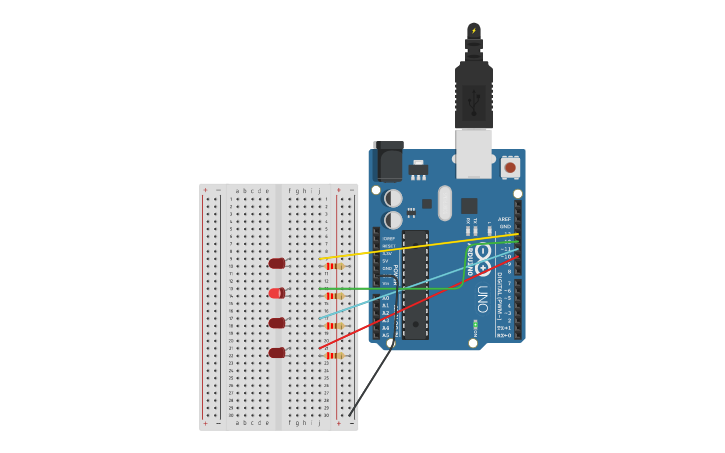 Circuit design circuitos de led | Tinkercad