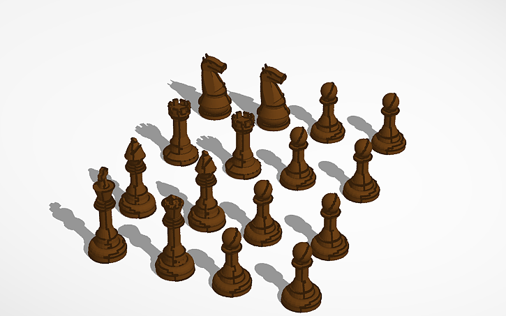 3D design Chess Pieces B (3d print file) - Tinkercad