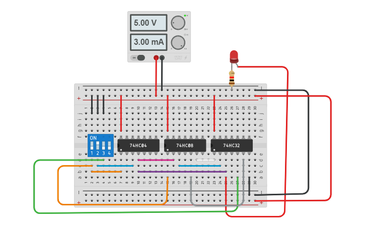 Circuit design using basic gate - Tinkercad