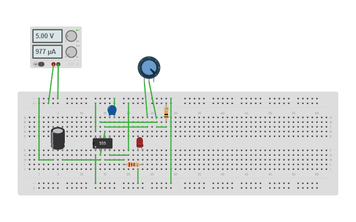 Circuit design 555 - 1s - Tinkercad