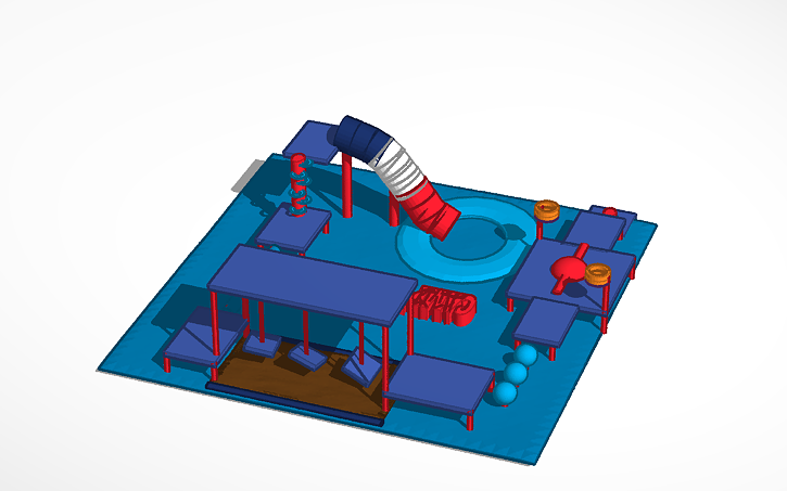 3D design Camp Water Obstacle Course - Tinkercad