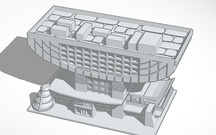 3D design HK Building The Peak Tower - Tinkercad
