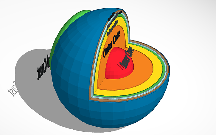 3D design Earth Layers Project - Tinkercad