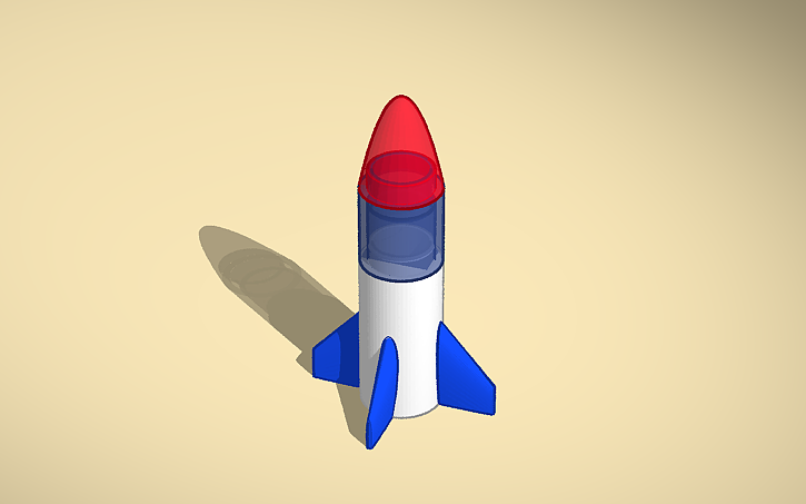 3D design 3D printable rocket with stages tutorial - Tinkercad