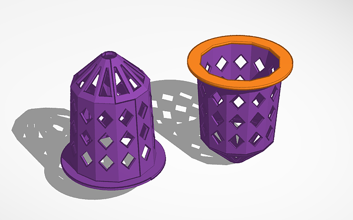 3D design Mesh Pot 12 Sided Diamonds | Tinkercad