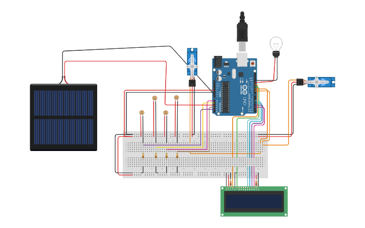Circuit design Solar Tracker - Tinkercad