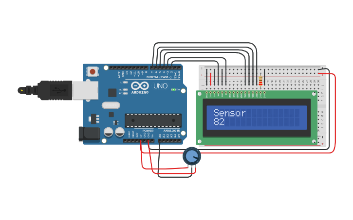 Circuit Design Arduino Lcd Pot Interfacing Tinkercad 2115