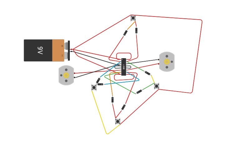 Circuit design L293d dc motor driver ic - Tinkercad