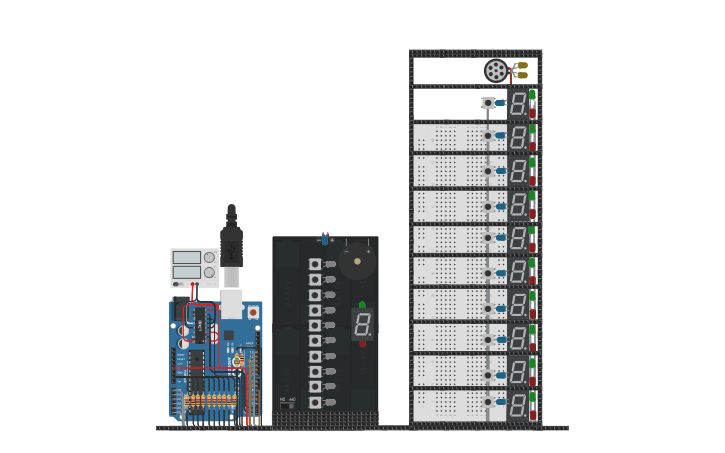 Circuit design ELEVATOR (10 FLOORS) - Tinkercad