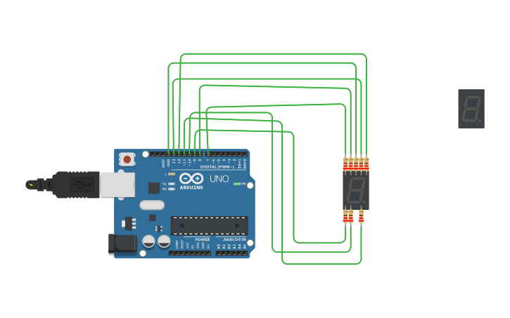 Circuit Design 7 Segment Display Tinkercad