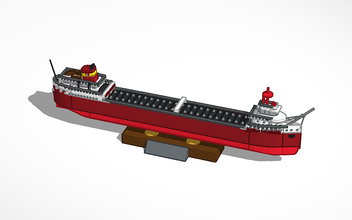 3D design The S.S. Edmund Fitzgerald - Cargo Ship - Tinkercad