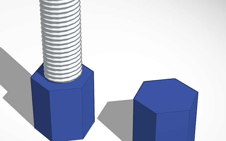 3D design Nut & bolt - Tinkercad