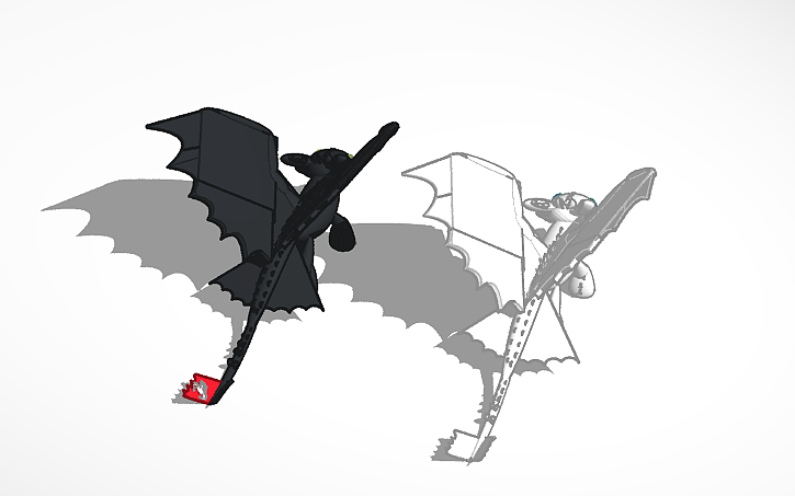3D design Toothless and Light fury - Tinkercad