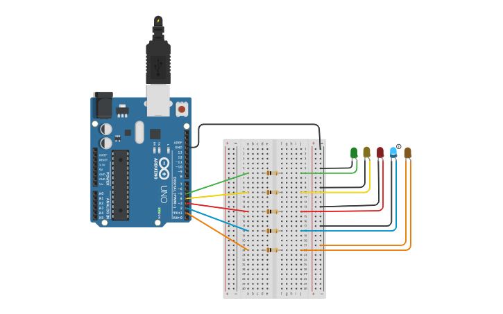 Circuit design My traffic light - Tinkercad