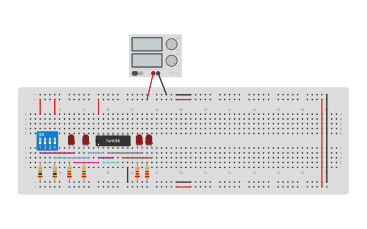 Circuit design COMPUERTA AND | Tinkercad