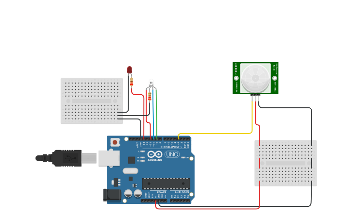 Circuit design pir-led-color-delay - Tinkercad