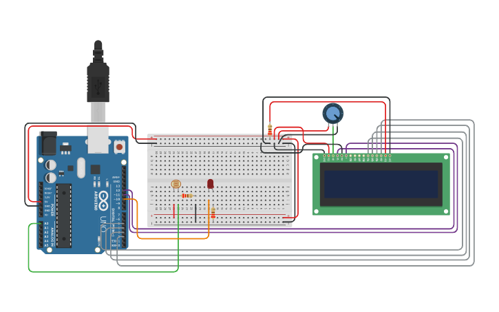 Circuit design Photoresistor Sensor - Tinkercad