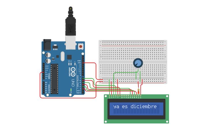 Circuit design LCD | Tinkercad