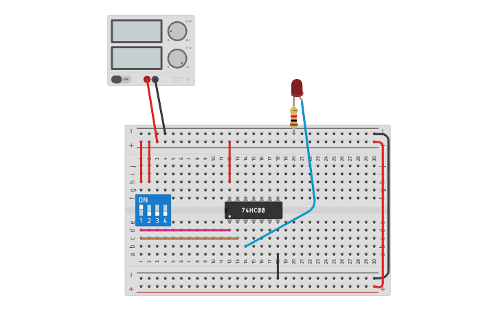 Circuit Design Not Gate Using Nand Gate Tinkercad