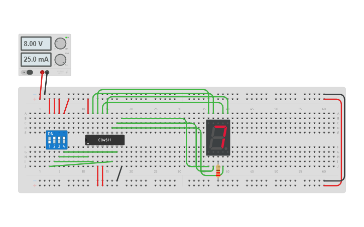Circuit design 4-bit Input to 7 Segment Display using BCD Decoder ...