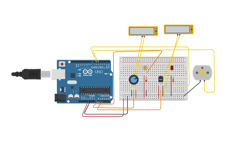 Circuit design Sensores - Tinkercad