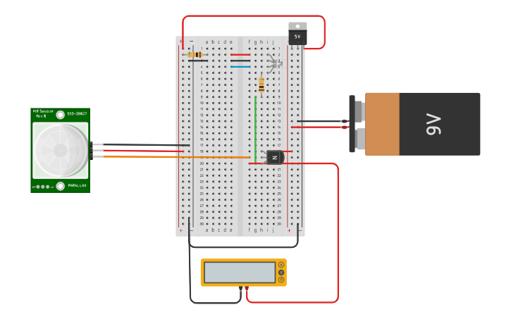 Circuit Design Detector Movimiento Tinkercad