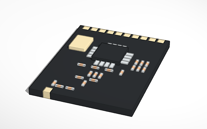 3D design Si4463 Radio PCB - Tinkercad
