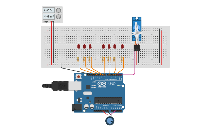 Circuit design SERVO | Tinkercad